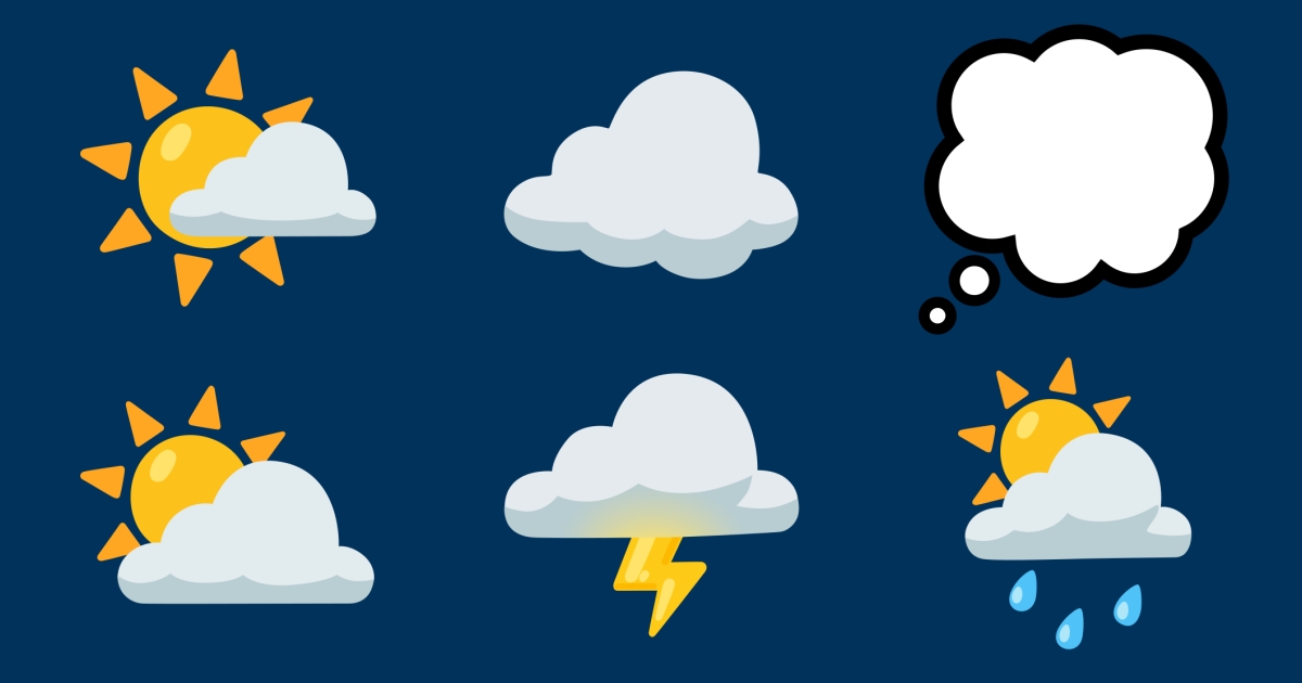 💭 Nuvola Emoji ☁️ ⛅ 🌤️ 🌦️ 🌩️