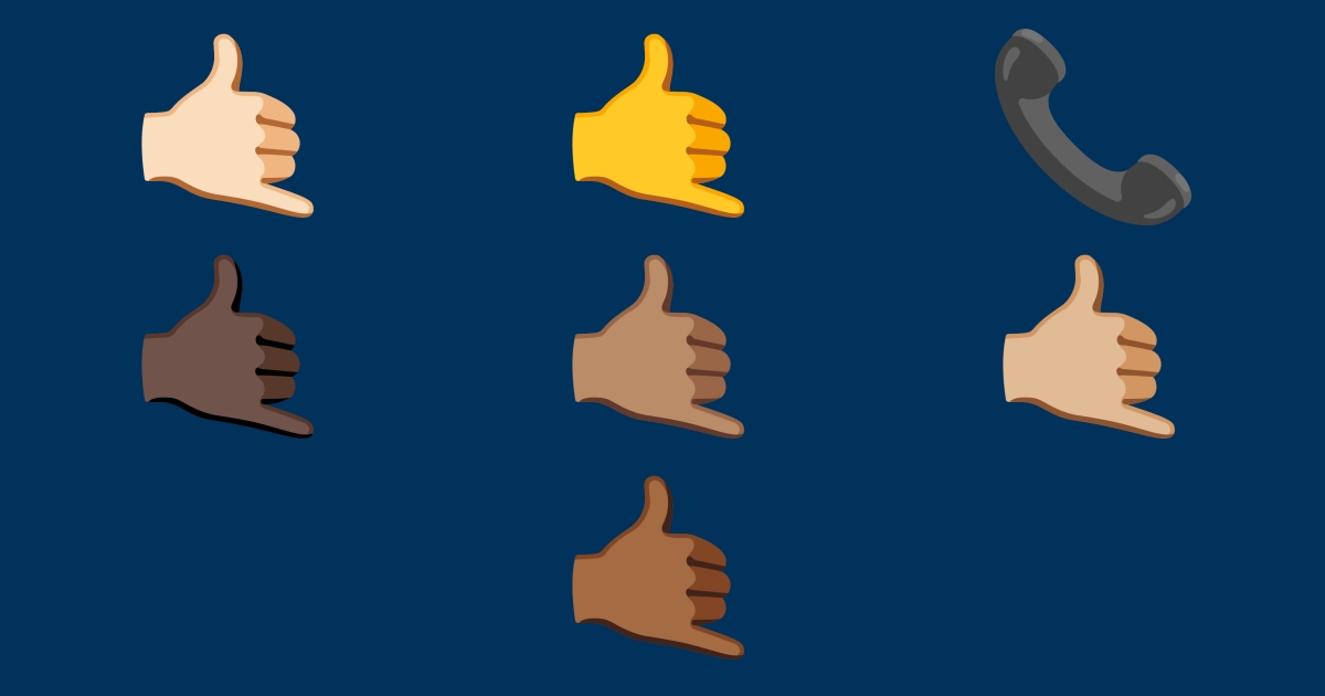 🤙 Ti Chiamo Emoji 📞 🤙🏻 🤙🏼 🤙🏽 🤙🏾 🤙🏿