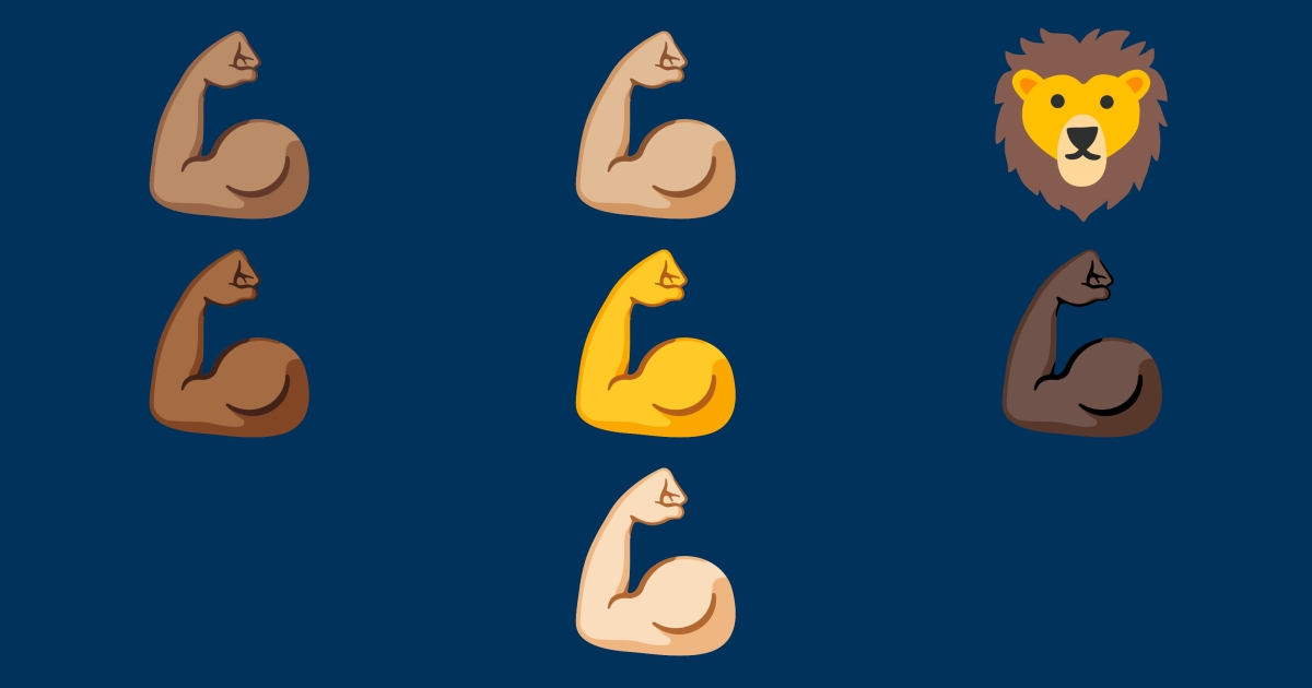 💪 Forte Emoji 🦁 💪🏻 💪🏼 💪🏽 💪🏾 💪🏿