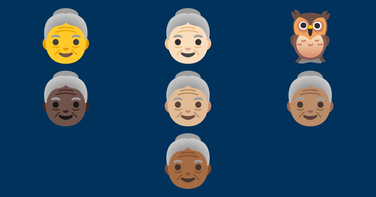 👵 Saggezza Emoji 🦉 👵🏻 👵🏼 👵🏽 👵🏾 👵🏿