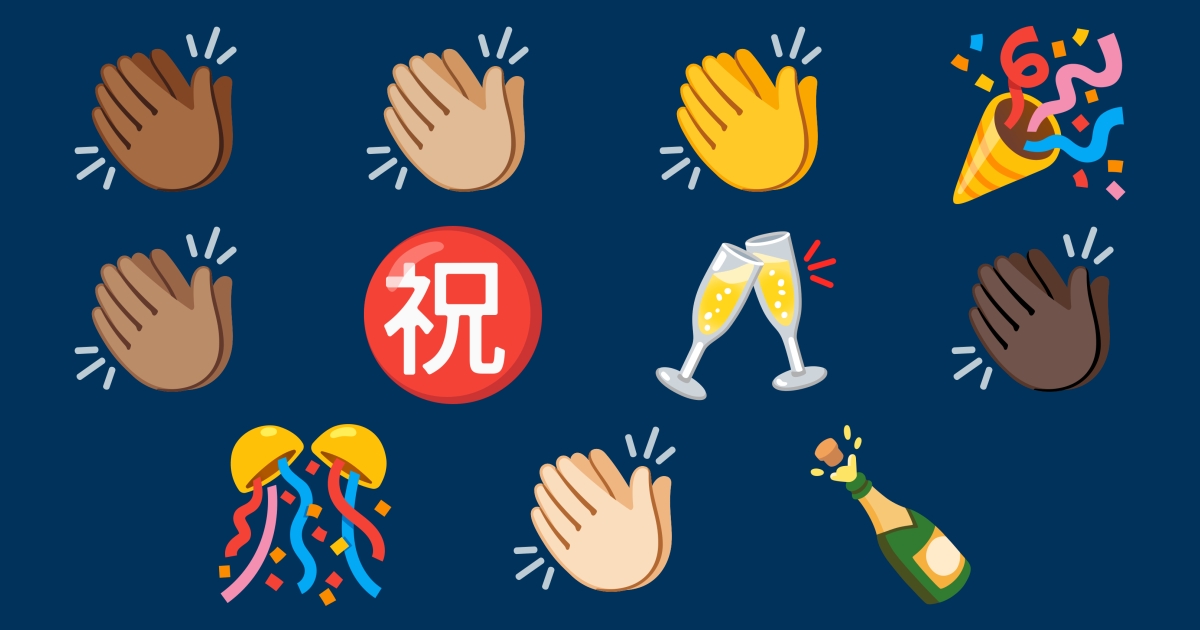 👏 Congratulazioni Emoji 🍾 🥂 🎉 🎊 ㊗️ 👏🏻