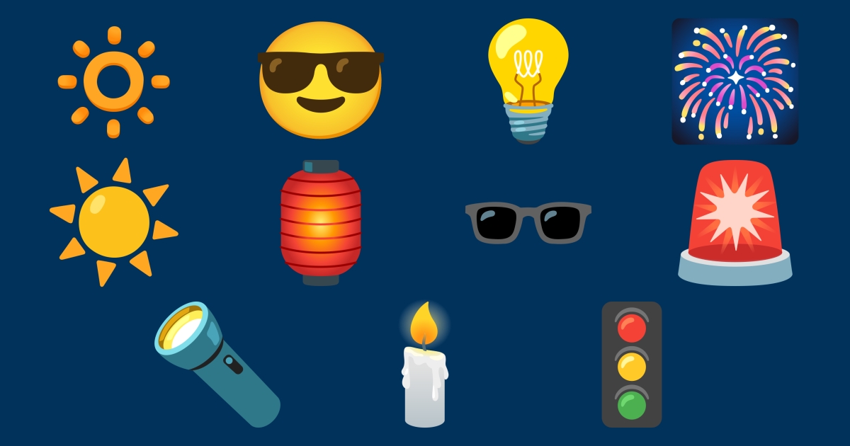 😎 Luce Emoji 🚨 🚦 ☀️ 🎆 🕶️ 🕯️