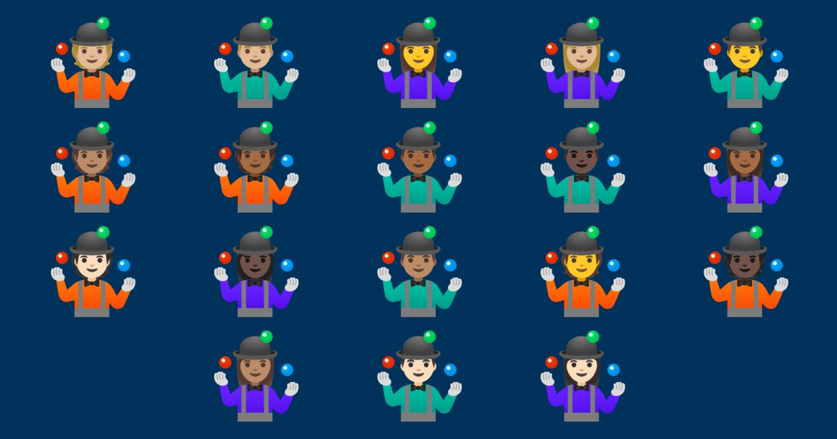 🤹 Giocoliere Emoji 🤹‍♂️ 🤹‍♀️ 🤹🏻 🤹🏼 🤹🏽 🤹🏾