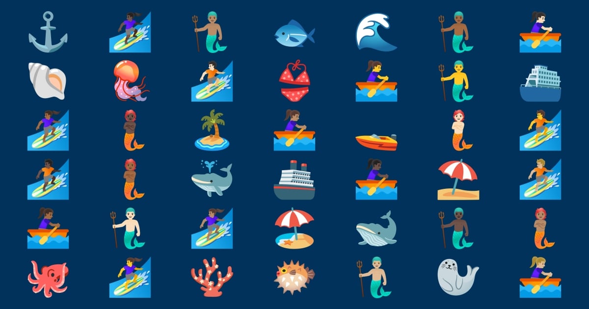 🧜 Mare Emoji 🧜‍♂️ 🏄 🏄‍♀️ 🚣‍♀️ 🐳 🐋