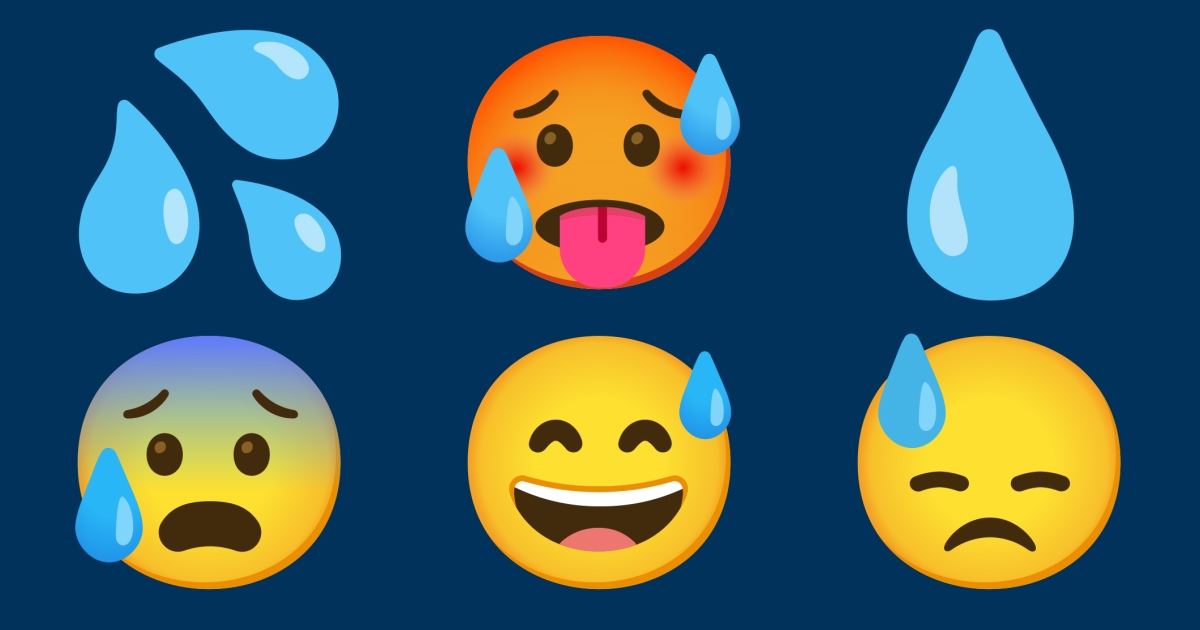 Emoji De Sudor Cara Sonriente Con Emoji De Sudor Aislado Sobre Fondo