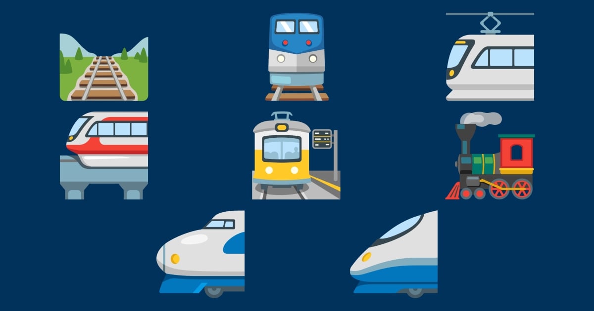 🚂 Tren Emojis 🚄 🚅 🚆 🚈 🚉 🚝