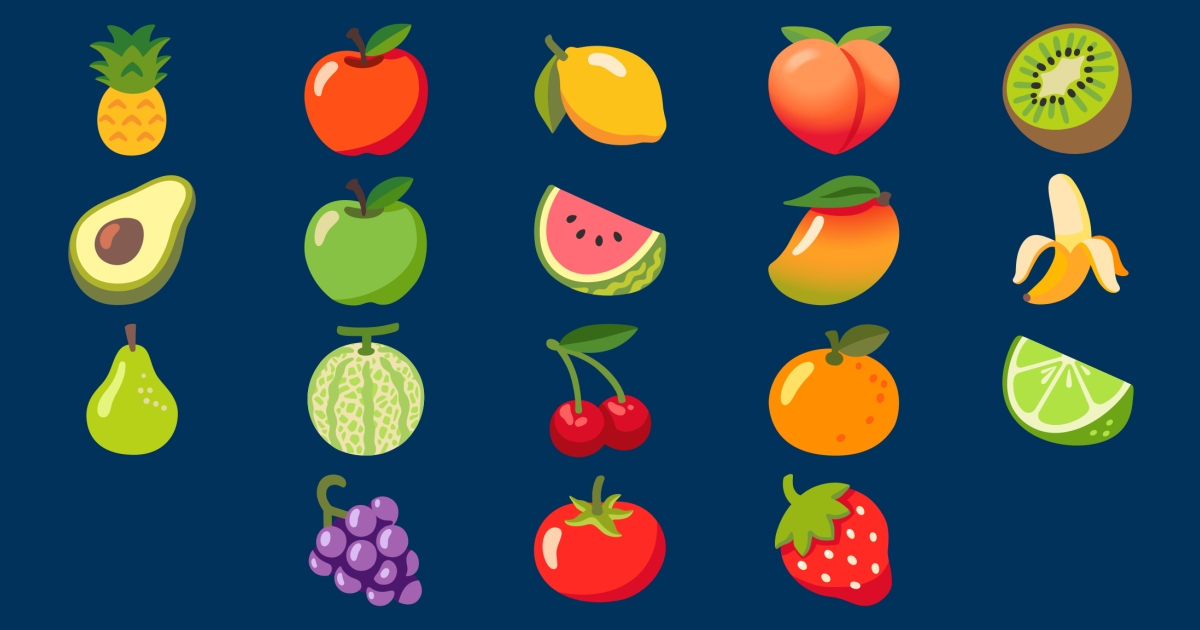 🍇 Fruta Emojis 🍈 🍉 🍊 🍋 🍋‍🟩 🍌