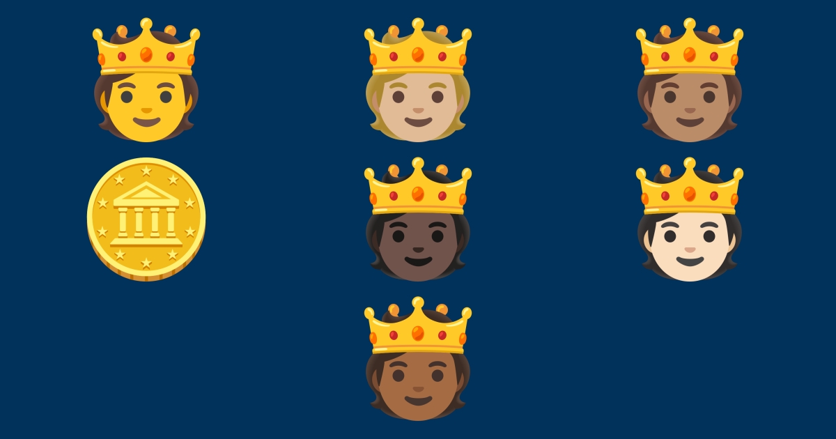 🫅 Real Emojis 🪙 🫅🏻 🫅🏼 🫅🏽 🫅🏾 🫅🏿