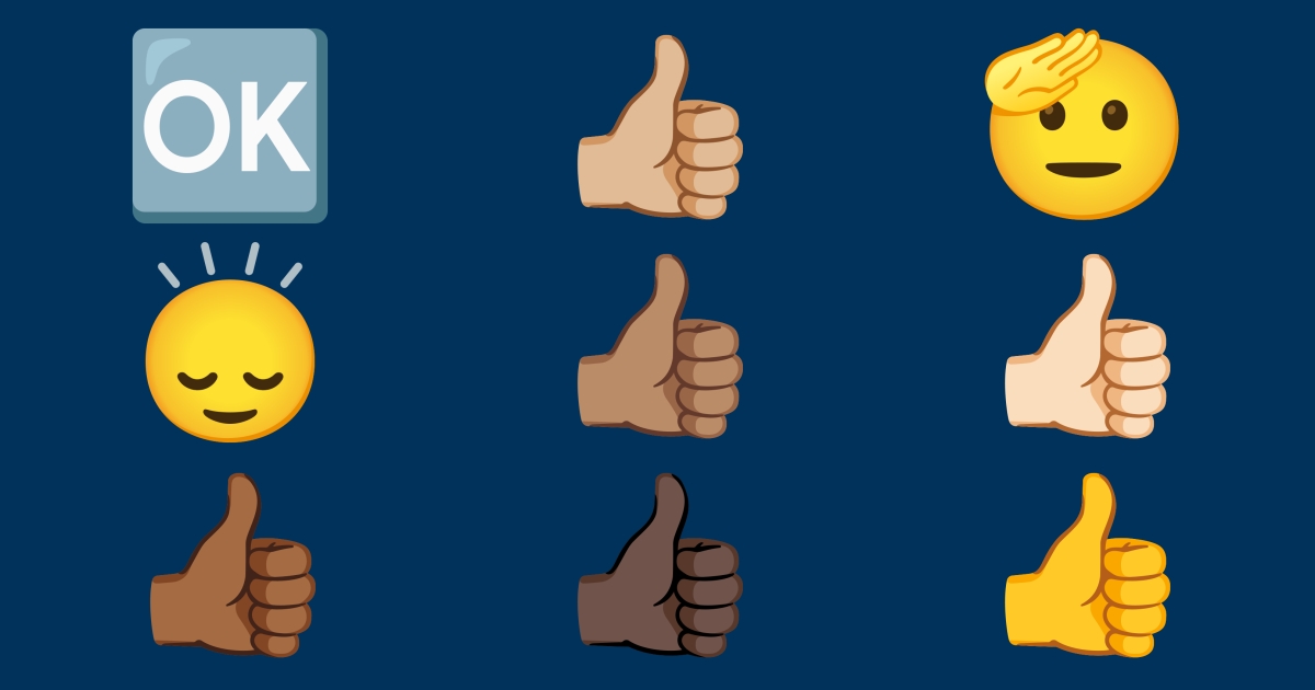 🫡 Sim Emojis 🙂‍↕️ 👍 🆗 👍🏻 👍🏼 👍🏽