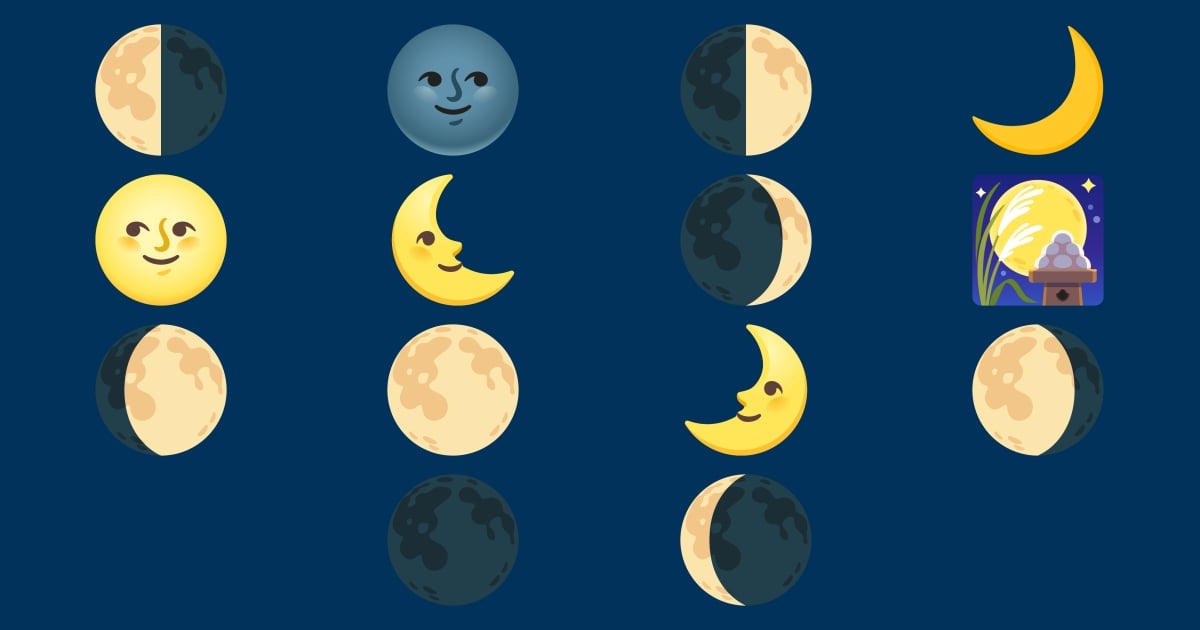 🌑 Lua Emojis 🌒 🌓 🌔 🌕 🌖 🌗