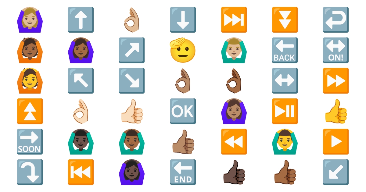 🫡 OK Emojis 💘 👌 👍 🙆 🙆‍♂️ 🙆‍♀️