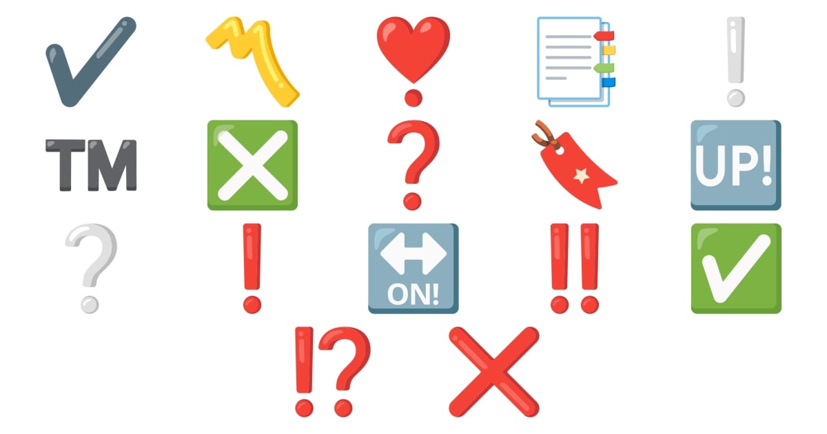 ️ Mark Emojis 📑 🔖 🔛 ‼️ ⁉️