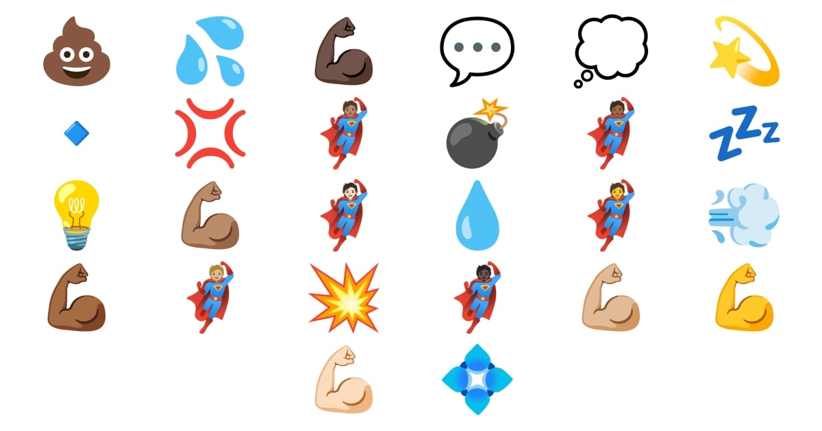 💩 Comic Emojis 💢 💥 💫 💦 💨 💬