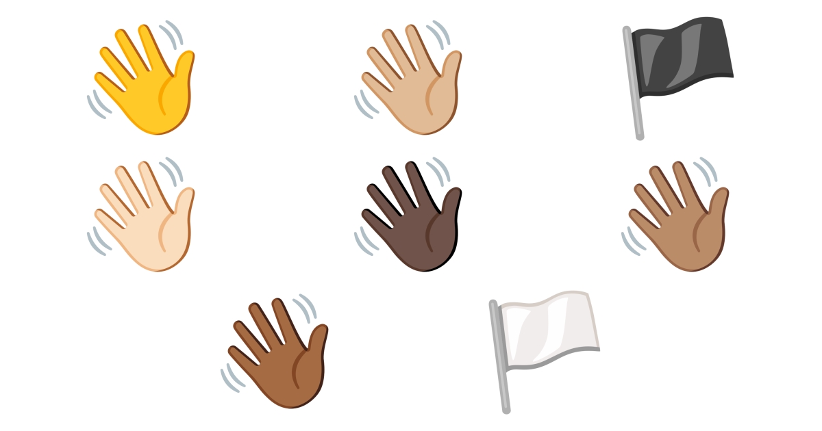 👋 Waving Emojis 🏴 🏳️ 👋🏻 👋🏼 👋🏽 👋🏾