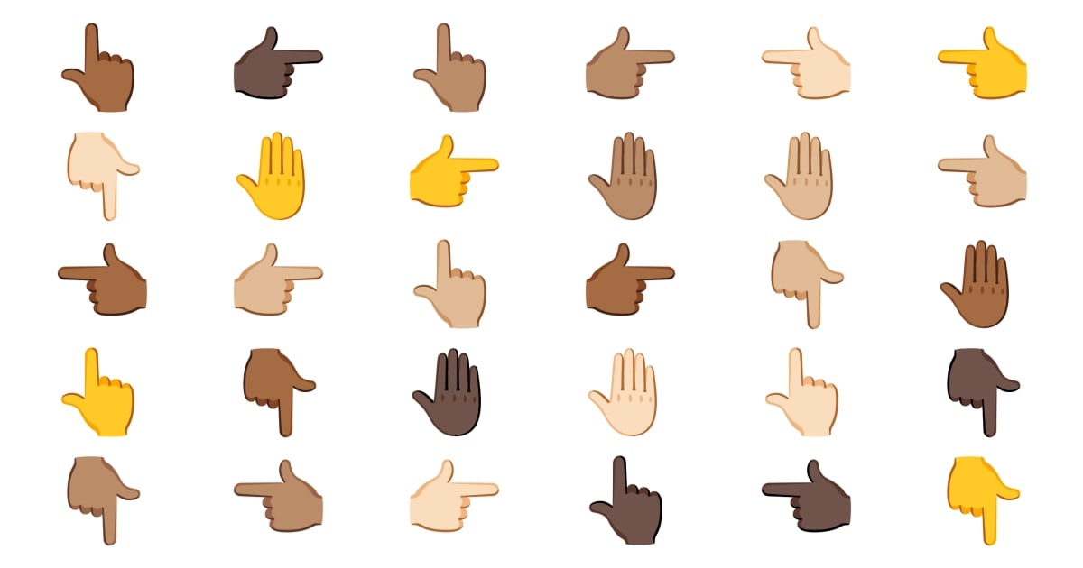🤚 Backhand Emojis 👈 👉 👆 👇 🤚🏻 🤚🏼