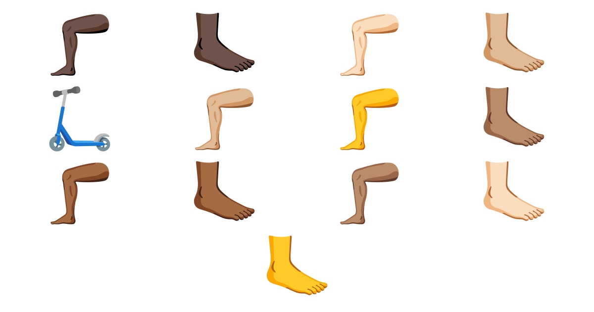 🦵 Kick Emojis 🦶 🛴 🦵🏻 🦵🏼 🦵🏽 🦵🏾