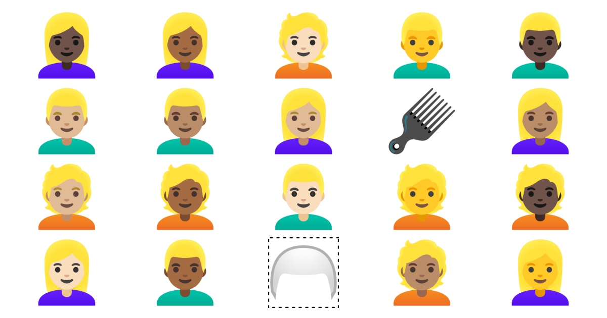 👱 Hair Emojis 👱‍♀️ 👱‍♂️ 🪮 👱🏻 👱🏼 👱🏽