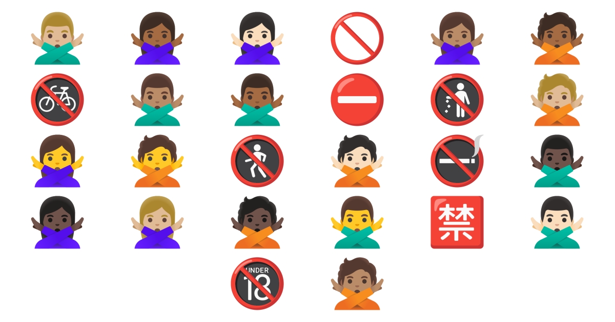 🙅 Prohibited Emojis 🙅‍♂️ 🙅‍♀️ ⛔ 🚫 🚳 🚭