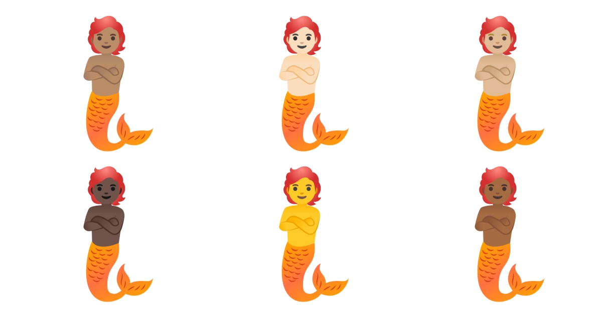 🧜 Merperson Emojis 🧜🏻 🧜🏼 🧜🏽 🧜🏾 🧜🏿