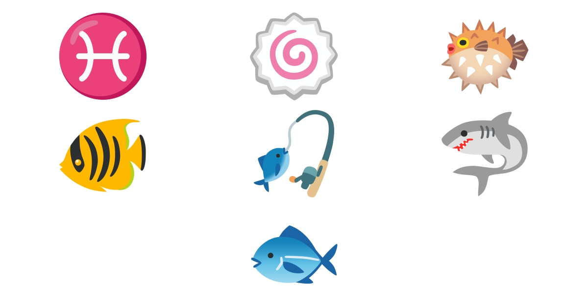 🐟 Fish Emojis 🐠 🐡 🦈 🍥 🎣 ♓
