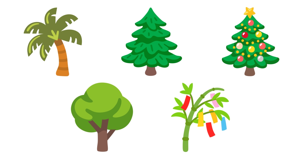 🌲 Tree Emojis 🌳 🌴 🎄 🎋