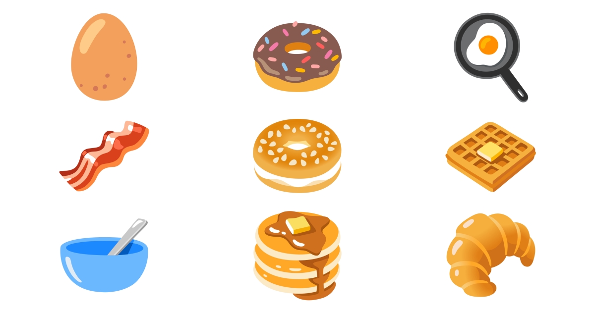 🥐 Breakfast Emojis 🥯 🥞 🧇 🥓 🥚 🍳