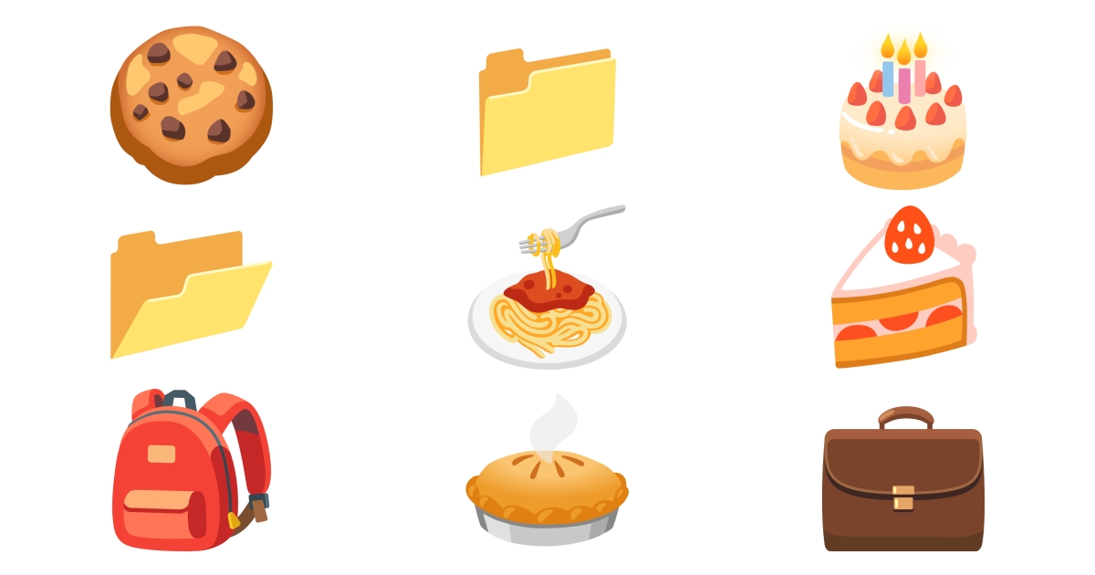 🍝 Pasta Emojis 🍪 🎂 🍰 🥧 🎒 💼