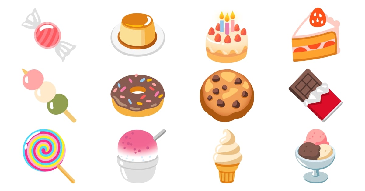🍡 Dessert Emojis 🍦 🍧 🍨 🍩 🍪 🎂