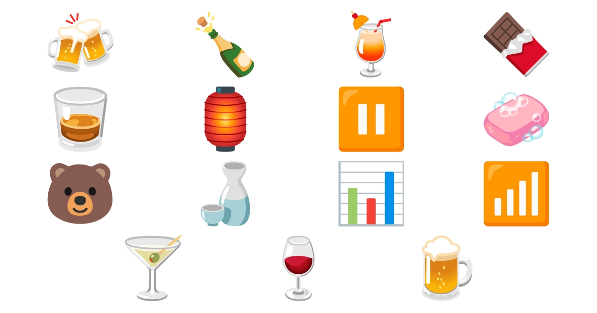 🐻 Bar Emojis 🍫 🍶 🍾 🍷 🍸 🍹