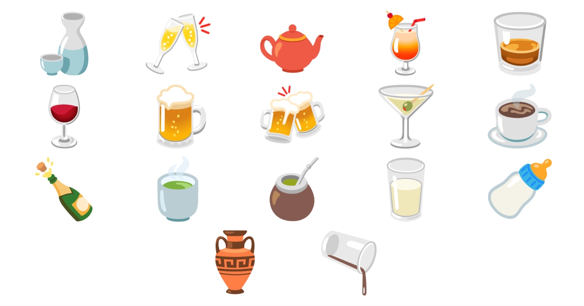 🍼 Drink Emojis 🥛 ☕ 🫖 🍵 🍶 🍾