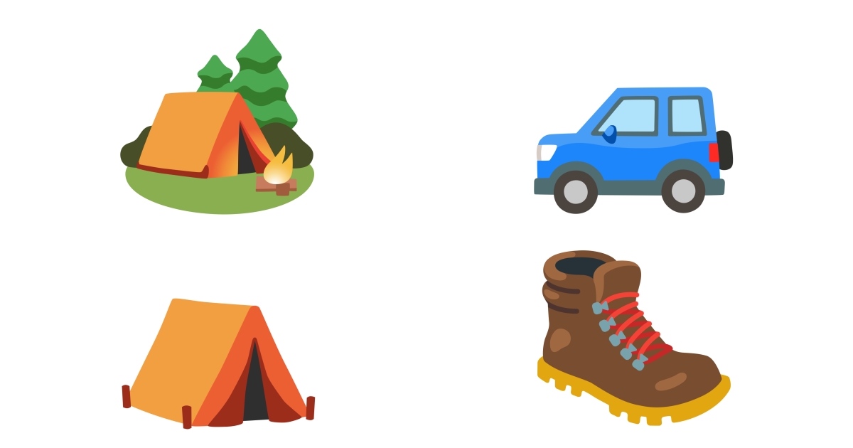 🏕️ Camping Emojis ⛺ 🚙 🥾