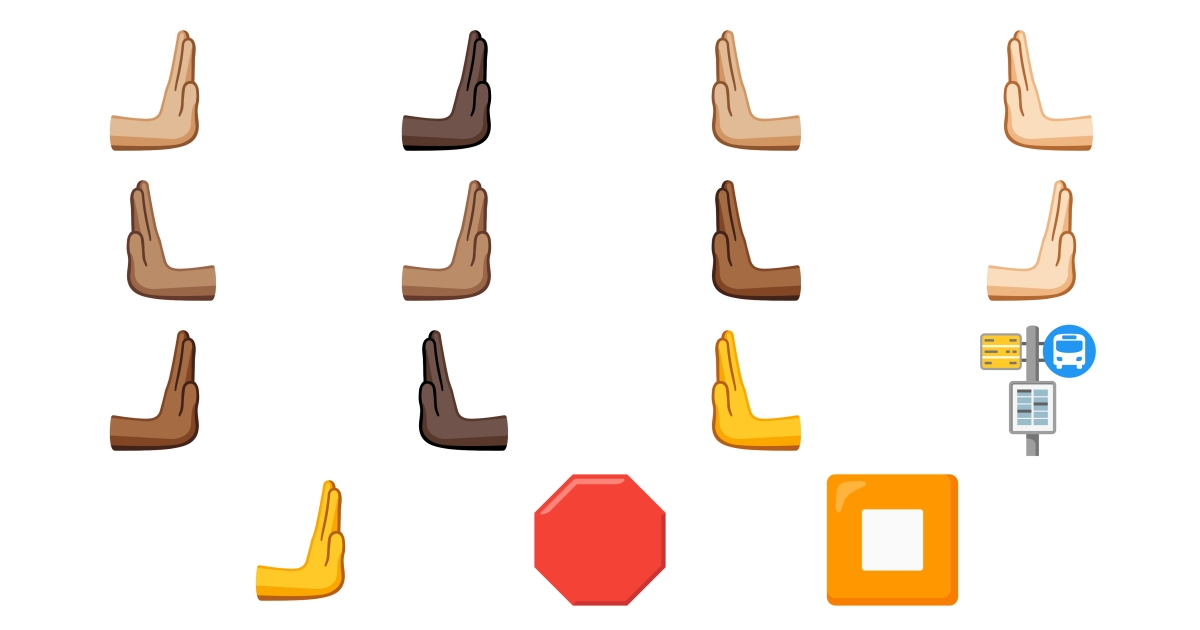 Stop Emojis 🫸 🚏 🛑 ⏹️ 🫷🏻 🫷🏼