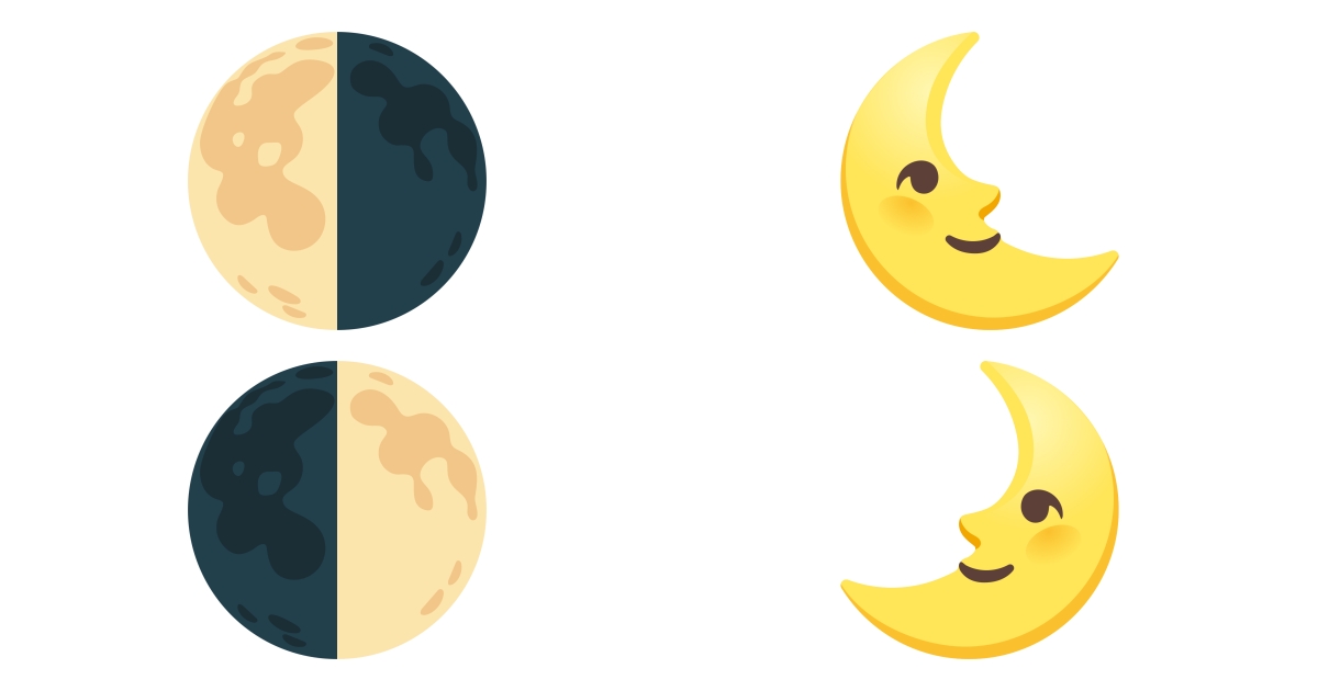 🌓 Quarter Emojis 🌗 🌛 🌜