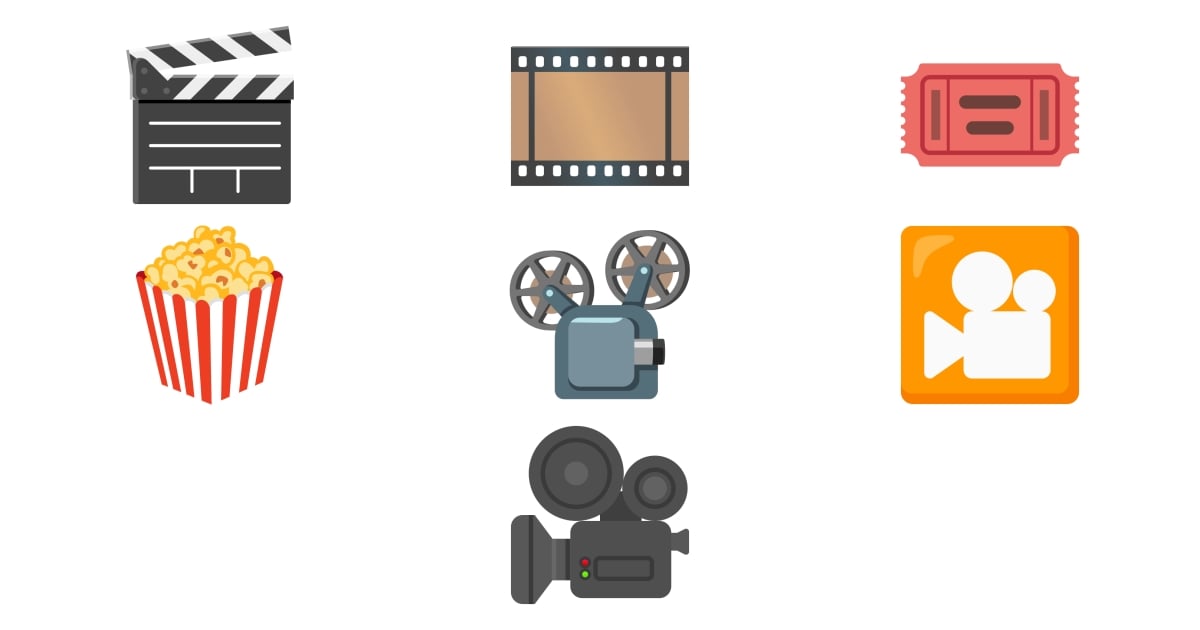 🍿 Cinema Emojis 🎟️ 🎥 🎞️ 📽️ 🎬 🎦