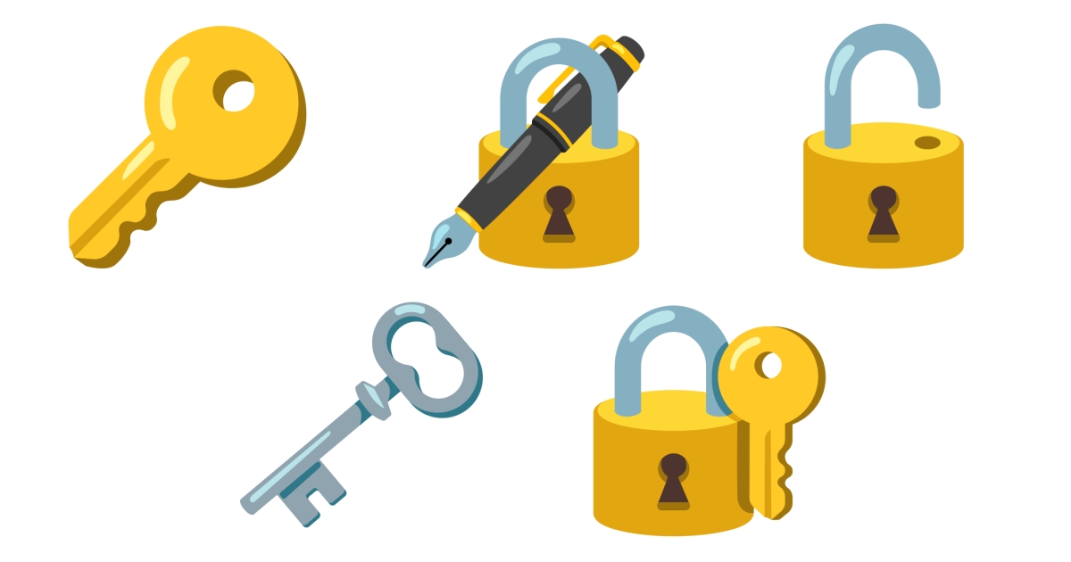 🔓 Lock Emojis 🔏 🔐 🔑 🗝️