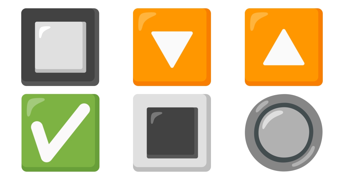 🔼 Button Emojis 🔽 🔘 🔳 🔲
