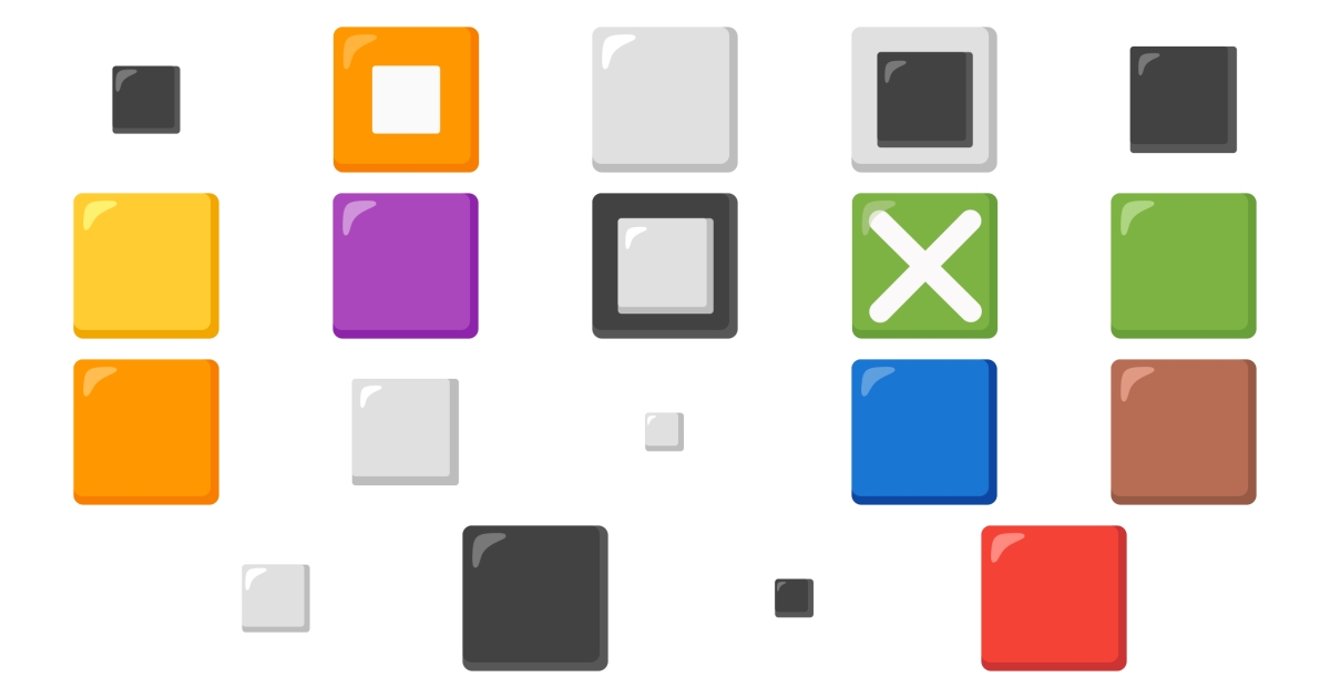 ⏹️ Square Emojis 🟥 🟧 🟨 🟩 🟦
