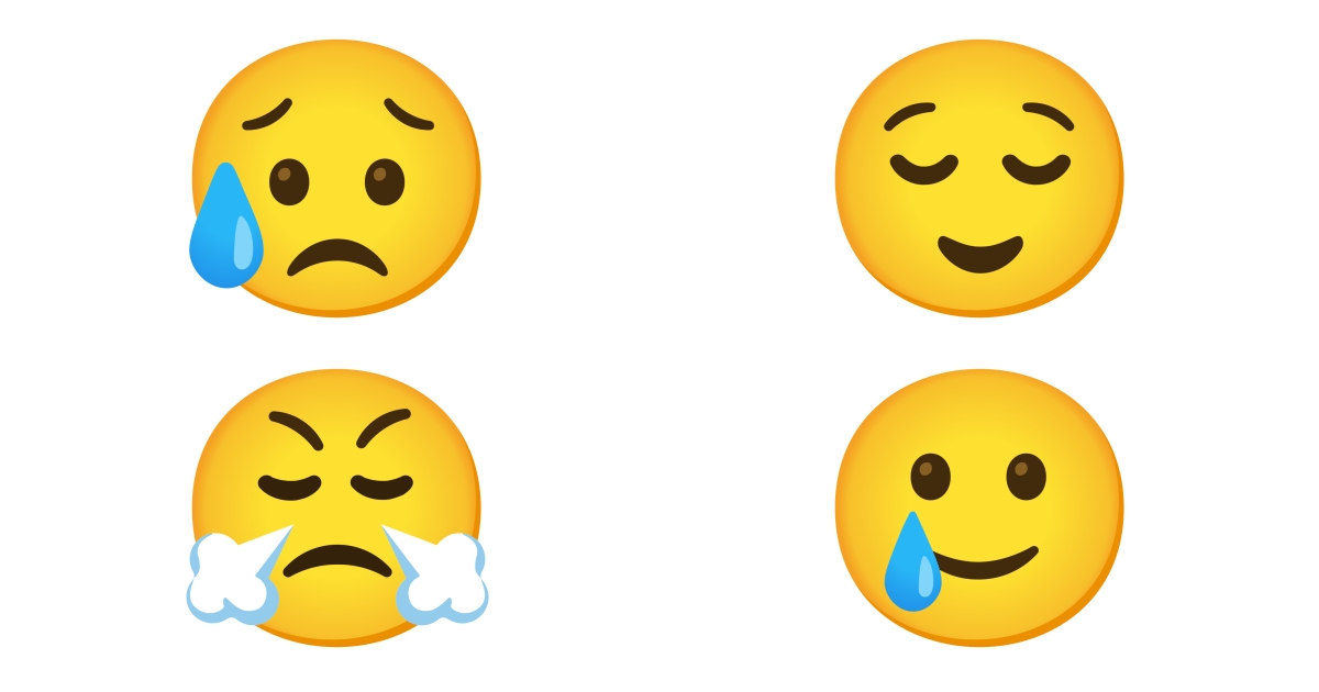🥲 erleichtert Emojis 😌 😥 😤