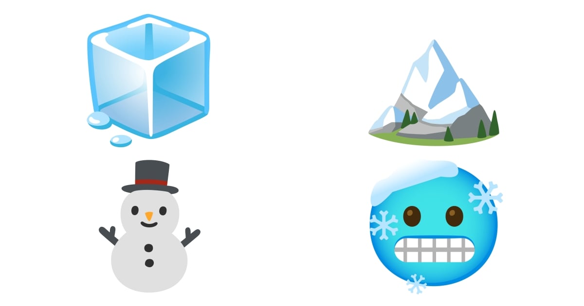 🥶 kalt Emojis 🧊 🏔️ ⛄