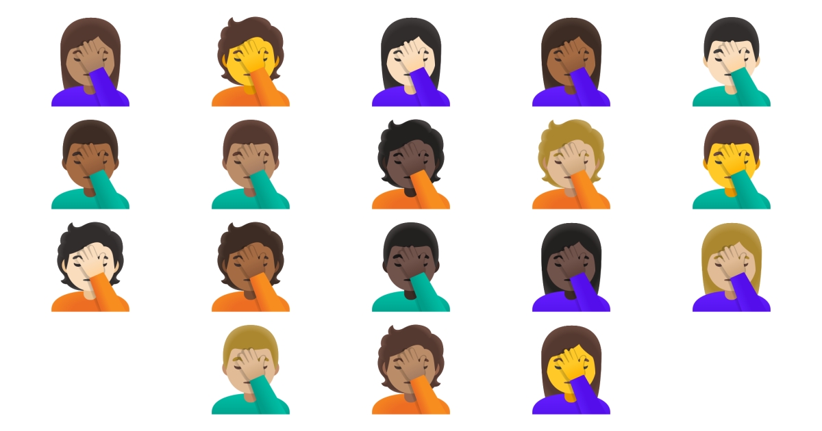🤦 genervt Emojis 🤦‍♂️ 🤦‍♀️ 🤦🏻 🤦🏼 🤦🏽 🤦🏾