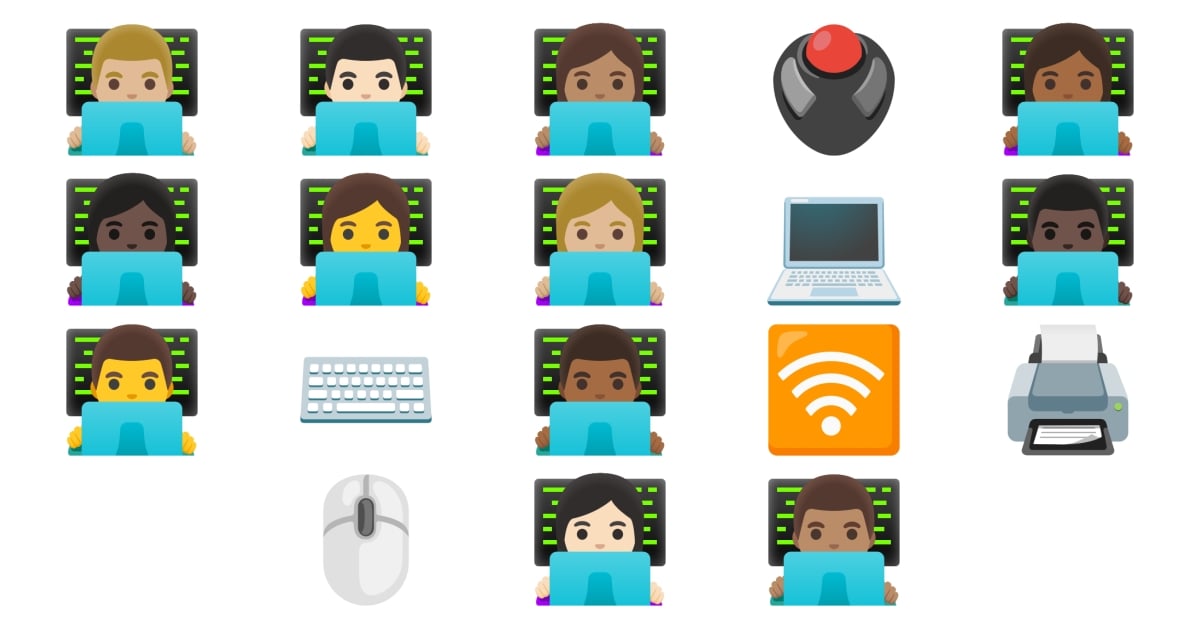 👨‍💻 Computer Emojis 👩‍💻 💻 🖨️ ⌨️ 🖱️ 🖲️