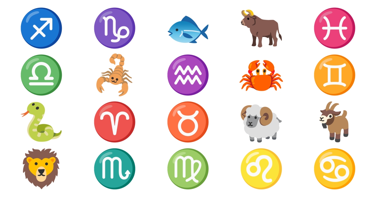 🦁 Sternzeichen Emojis 🐂 🐏 🐐 🐍 🐟 🦂