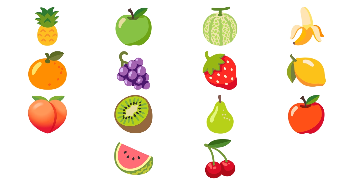🍇 Obst Emojis 🍈 🍉 🍊 🍋 🍌 🍍