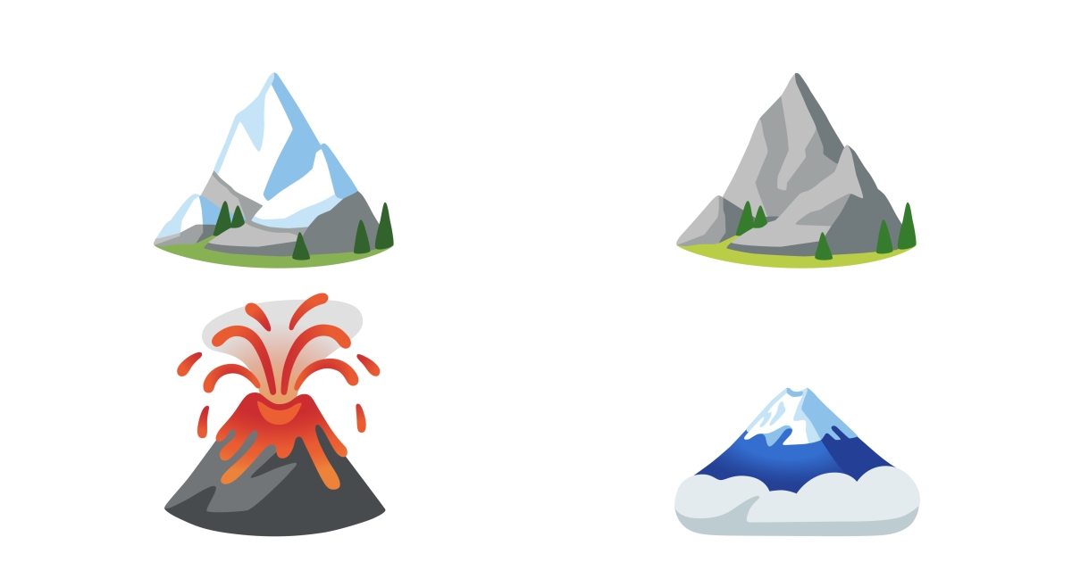 🏔️ Berg Emojis ⛰️ 🌋 🗻