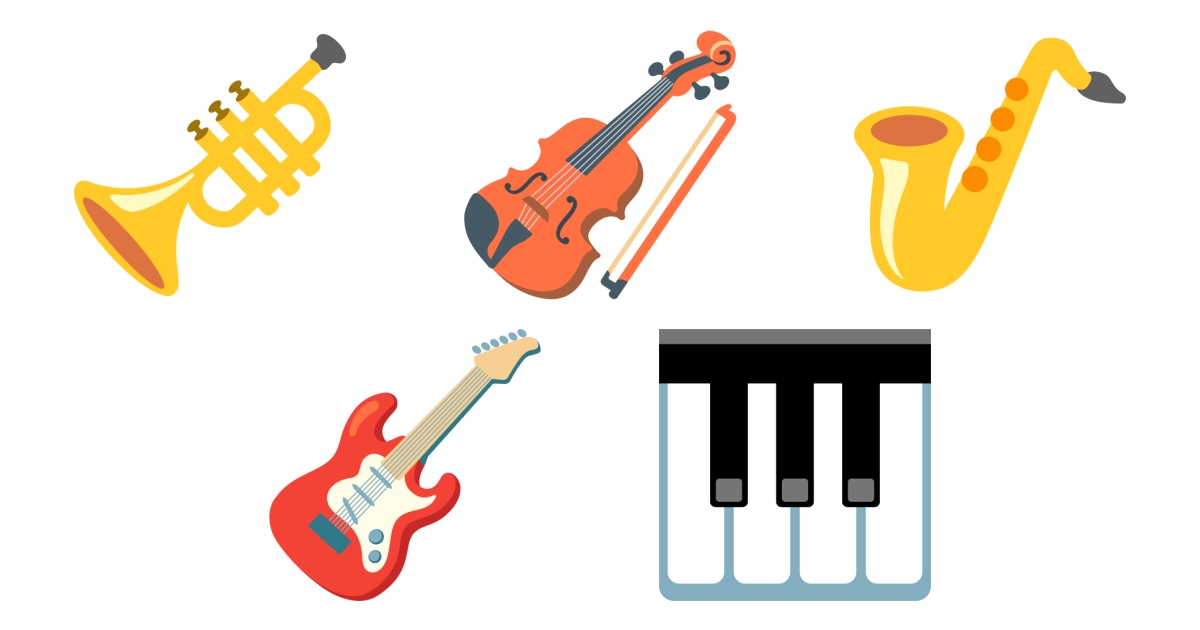 🎷 Musikinstrument Emojis 🎸 🎹 🎺 🎻