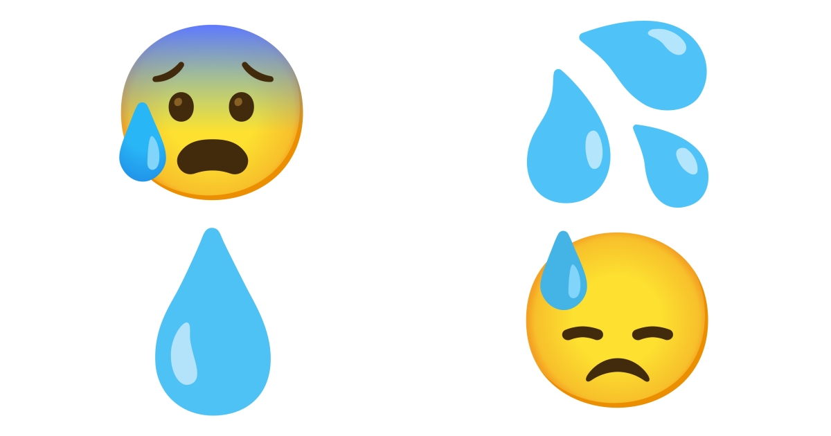 😰 Sueur Emojis 😓 💦 💧