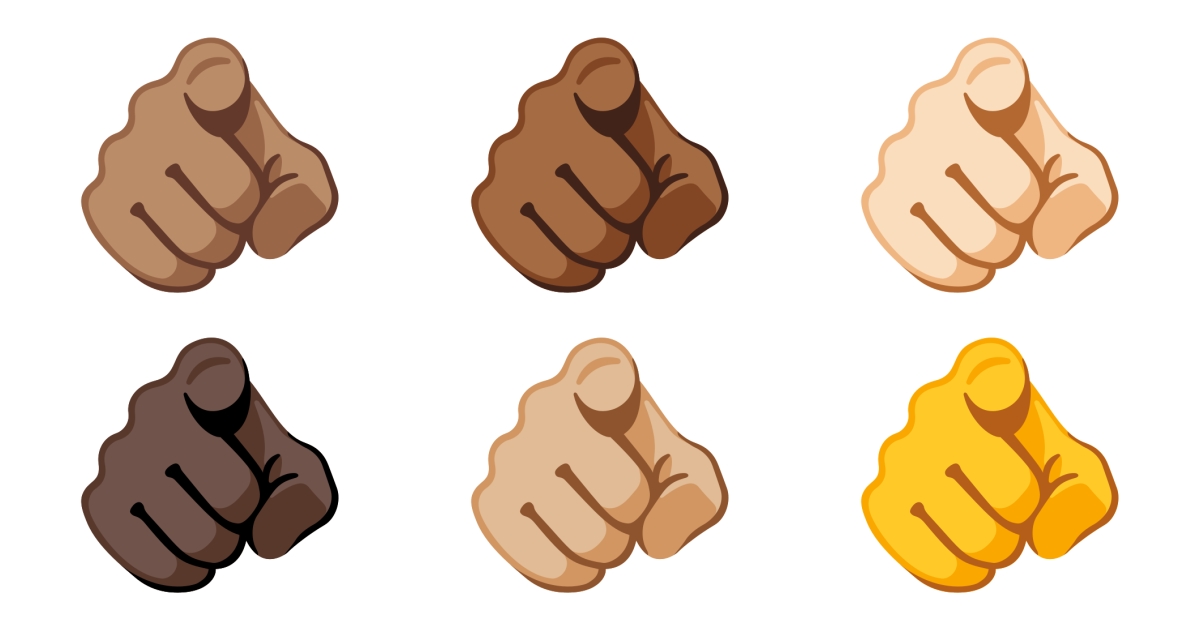 🫵 Pointer Emojis 🫵🏻 🫵🏼 🫵🏽 🫵🏾 🫵🏿
