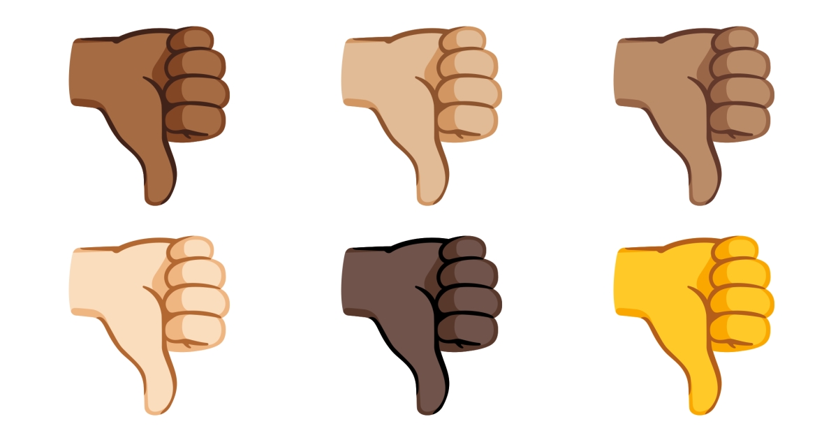 👎 Pouce Vers Le Bas Emojis 👎🏻 👎🏼 👎🏽 👎🏾 👎🏿