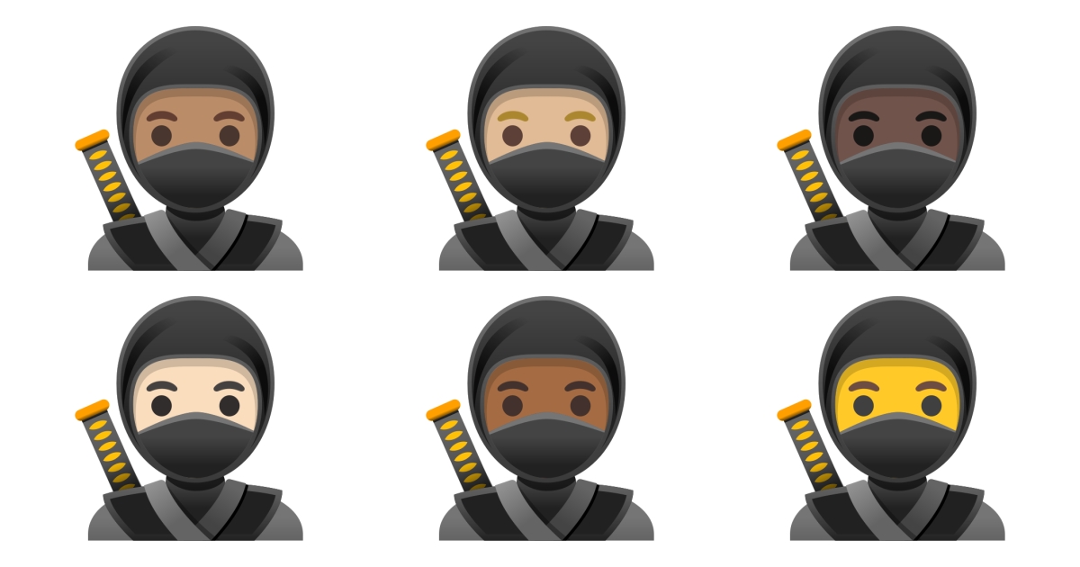 🥷 Ninja Emojis 🥷🏻 🥷🏼 🥷🏽 🥷🏾 🥷🏿