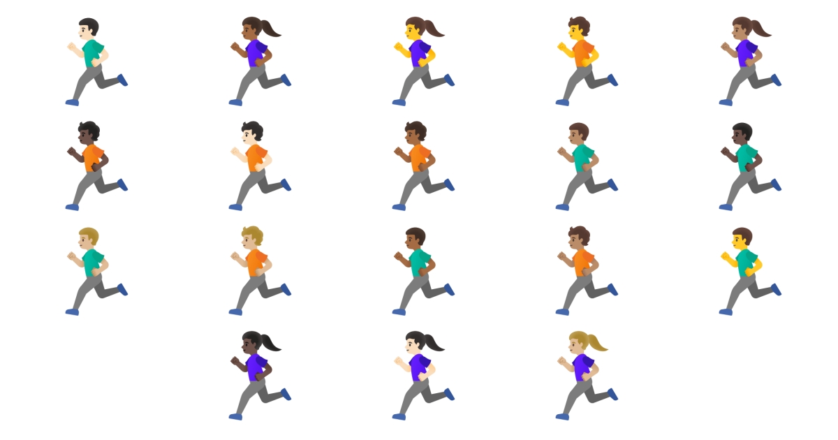 🏃 Jogging Emojis 🏃‍♂️ 🏃‍♀️ 🏃🏻 🏃🏼 🏃🏽 🏃🏾